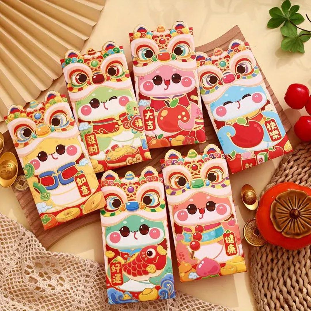 Set of 10 CNY Red Packet, 2025 Lunar New Year, Asian Wedding Gift ...