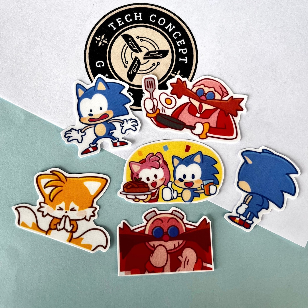 Sonic the Hedgehog Sticker Pack Kids, Blue Hedgehog Skateboard Stickers ...