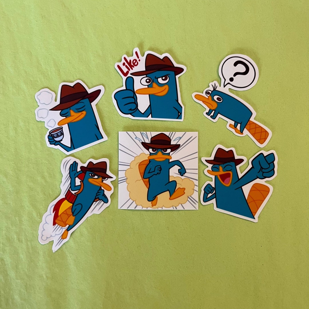 Set of 4 Perry the Platypus Stickers Agent P Stickers for - Etsy