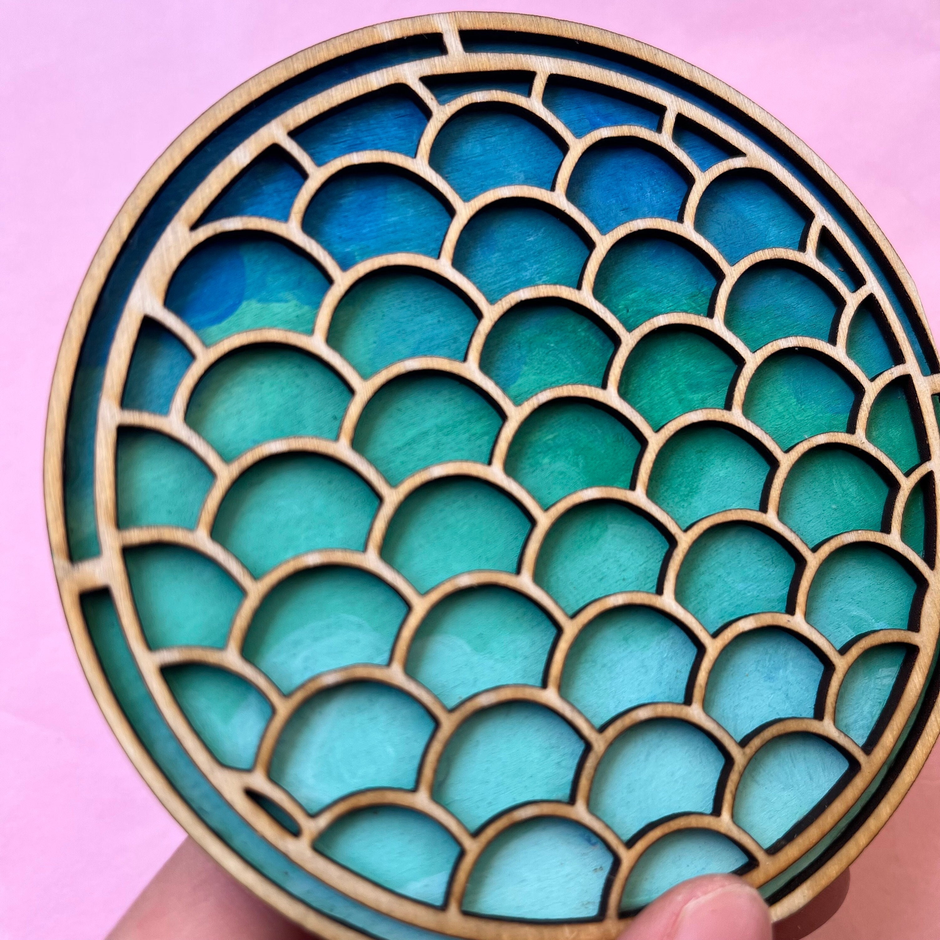Japanese Art Coasters Japanese Fish Scale Ocean Art Coaster - Etsy