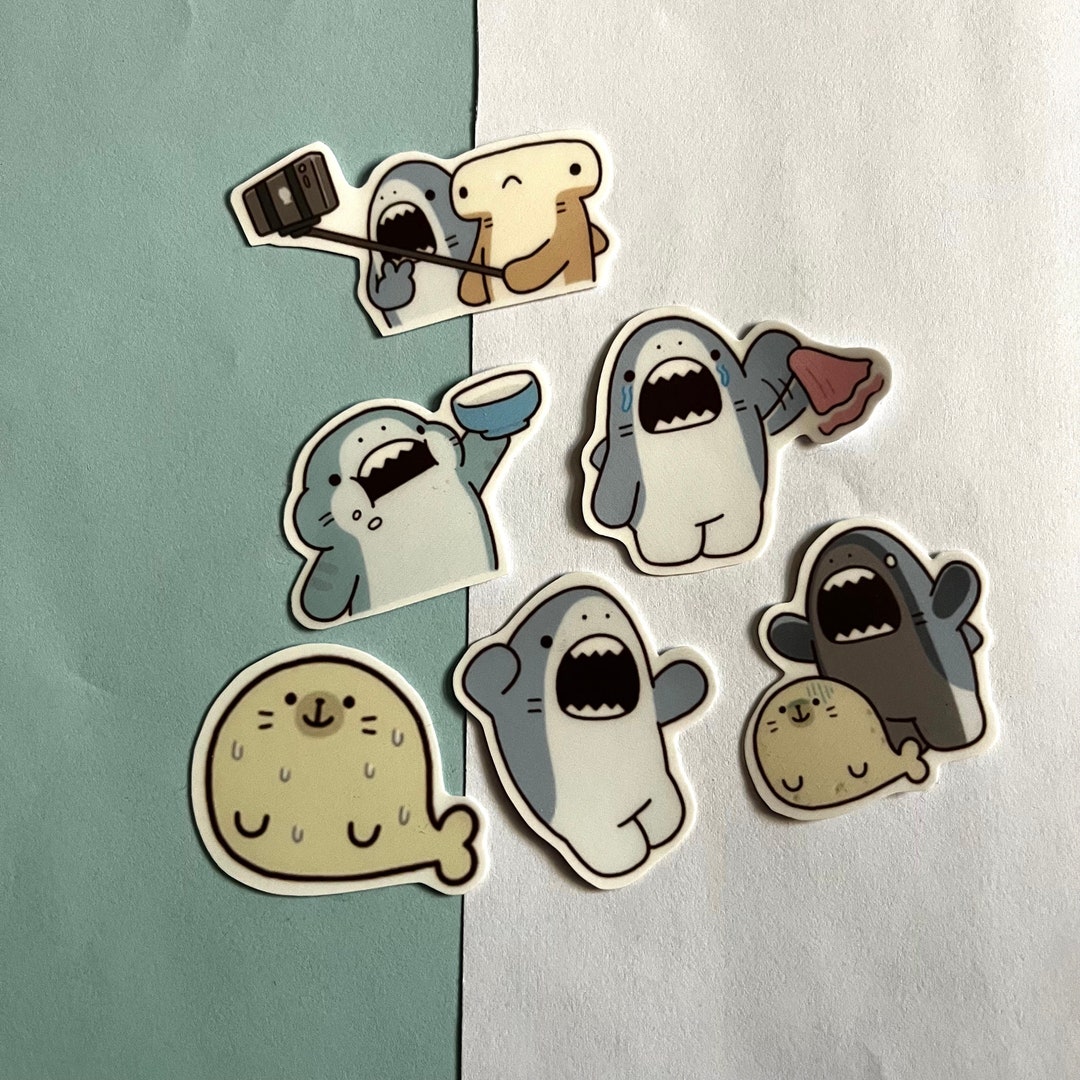 Shark Sticker Pack Great White Shark, Waterproof Sticker, Vinyl Sticker ...