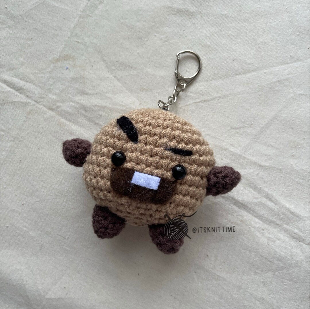 BT21 Shooky Keychain, BT21 Jewelry, Cookie Shooky Plush, Crochet ...