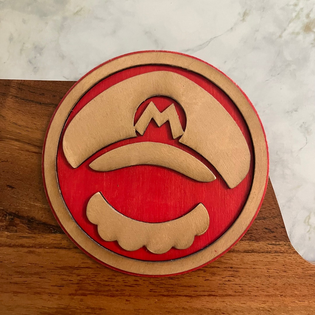 Super Mario Star Coaster Vintage Mario Star Wood Cork - Etsy