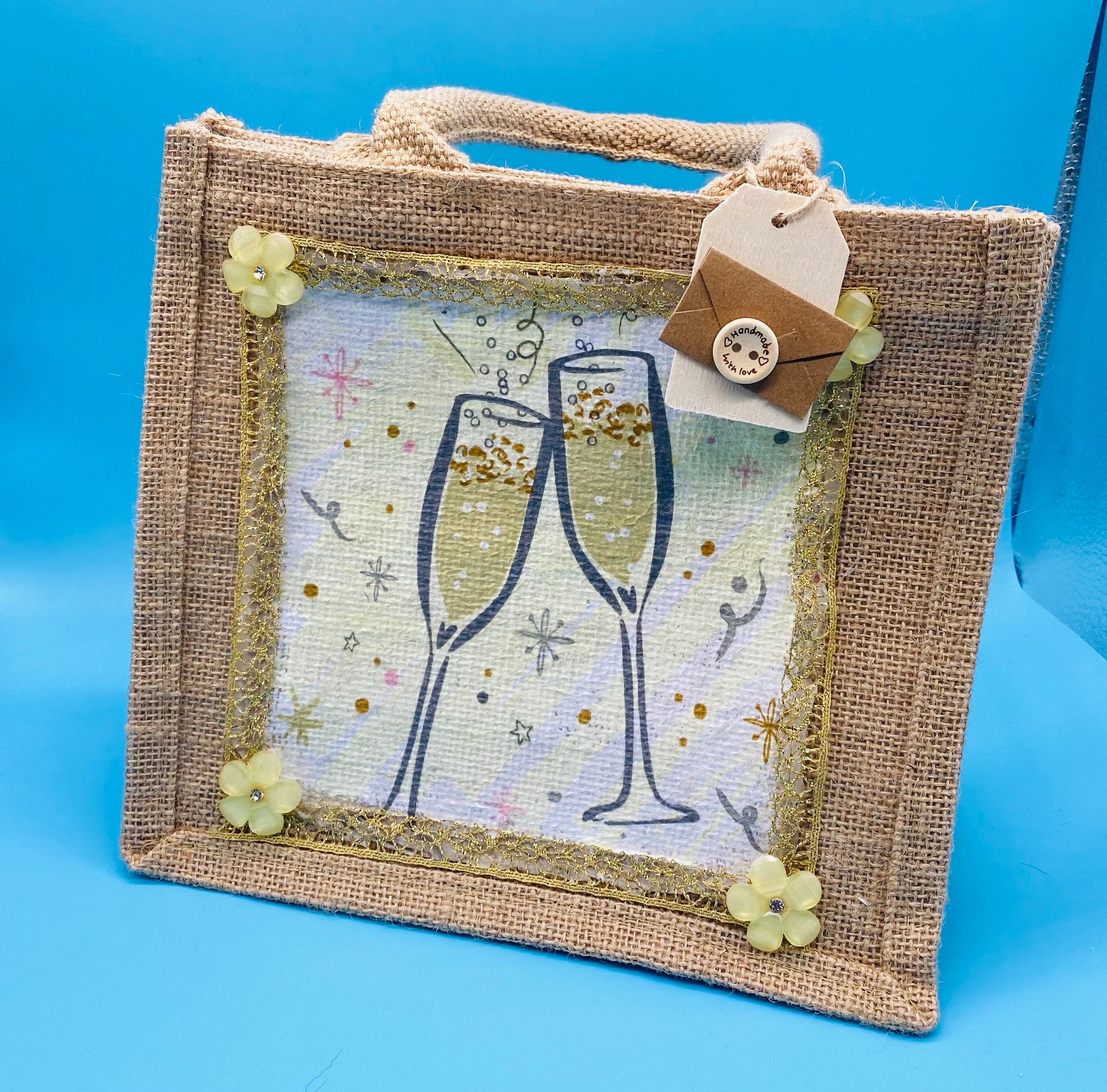 Decoupage Celebration Hessian Bag | Etsy