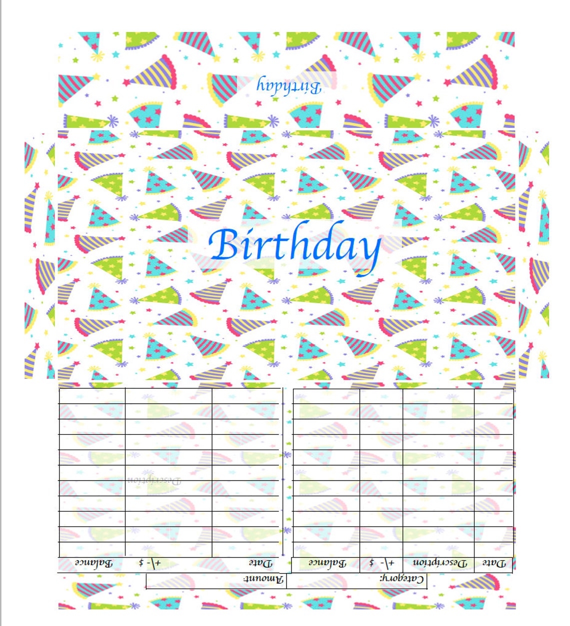 Birthday Balloon Sinking Funds Printable Envelope Party Hats - Etsy