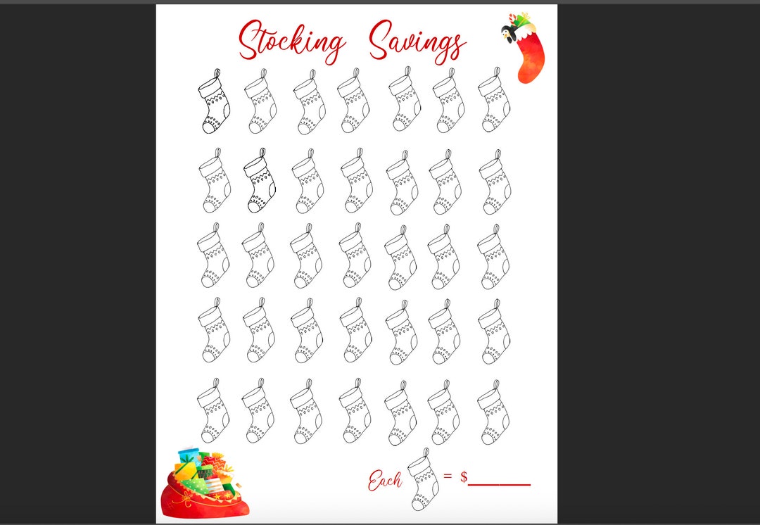 Stocking Savings Tracker- Printable - Etsy