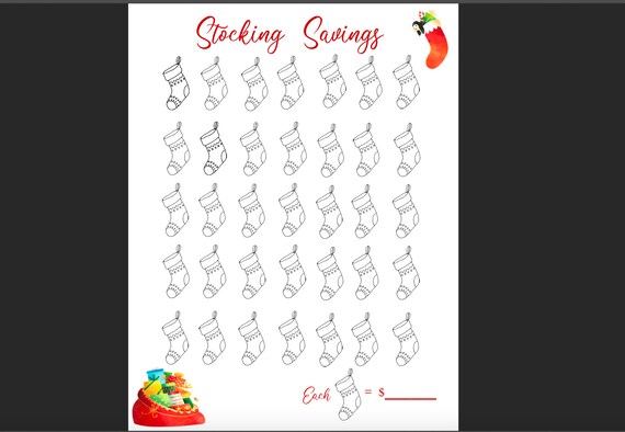 Stocking Savings Tracker Printable | Etsy