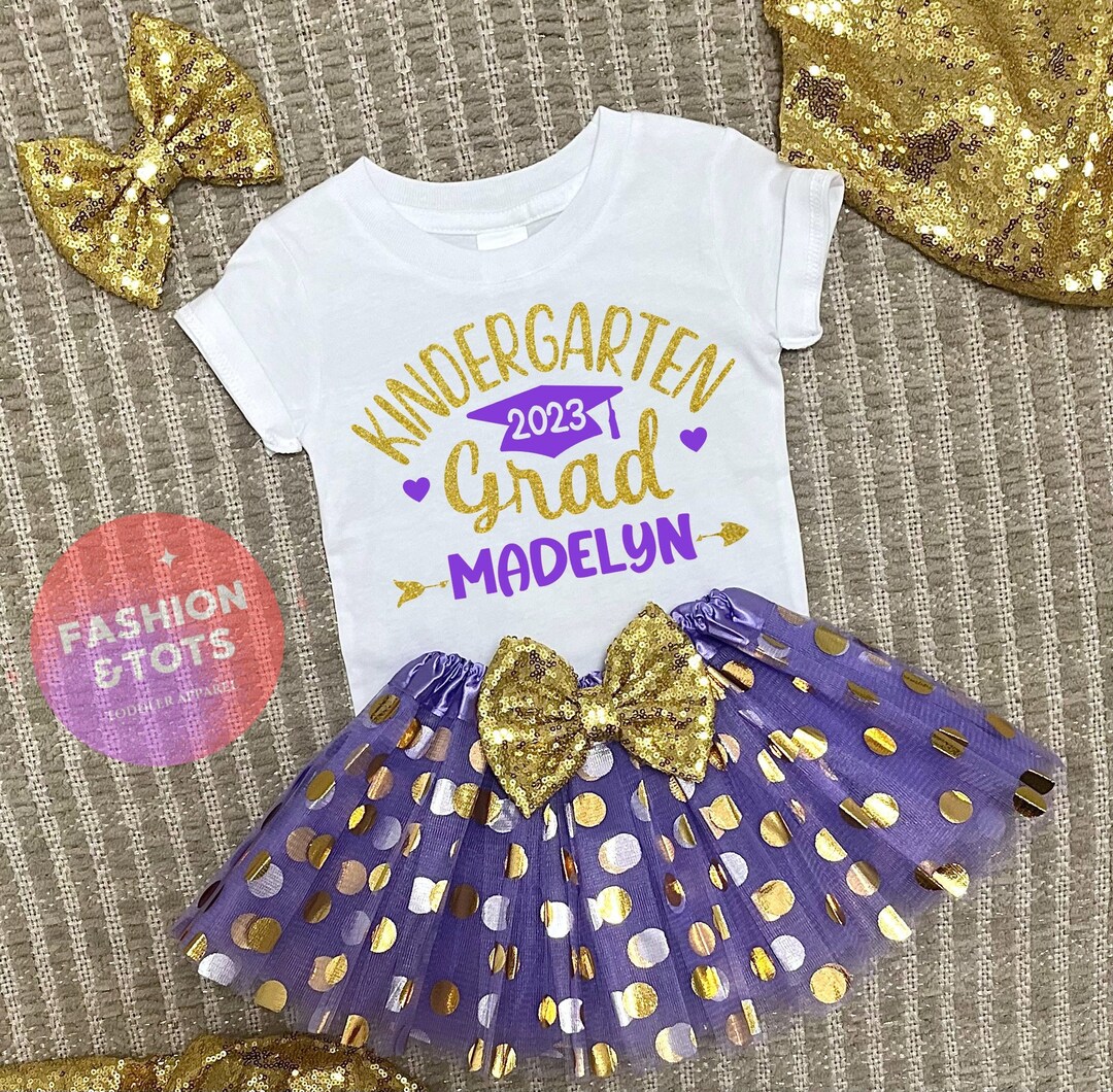Personalized Kindergarten Grad Outfit Girls Graduation Kindergarten ...