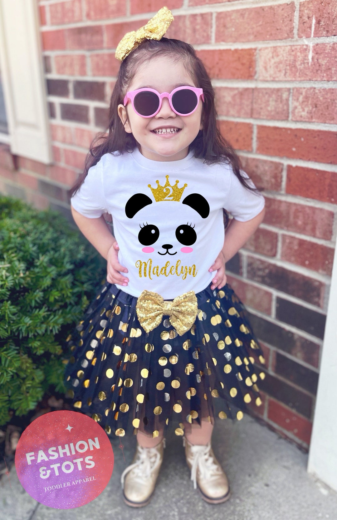 Panda Birthday Girl Outfit Bear Personalized Design Panda Lovers ...