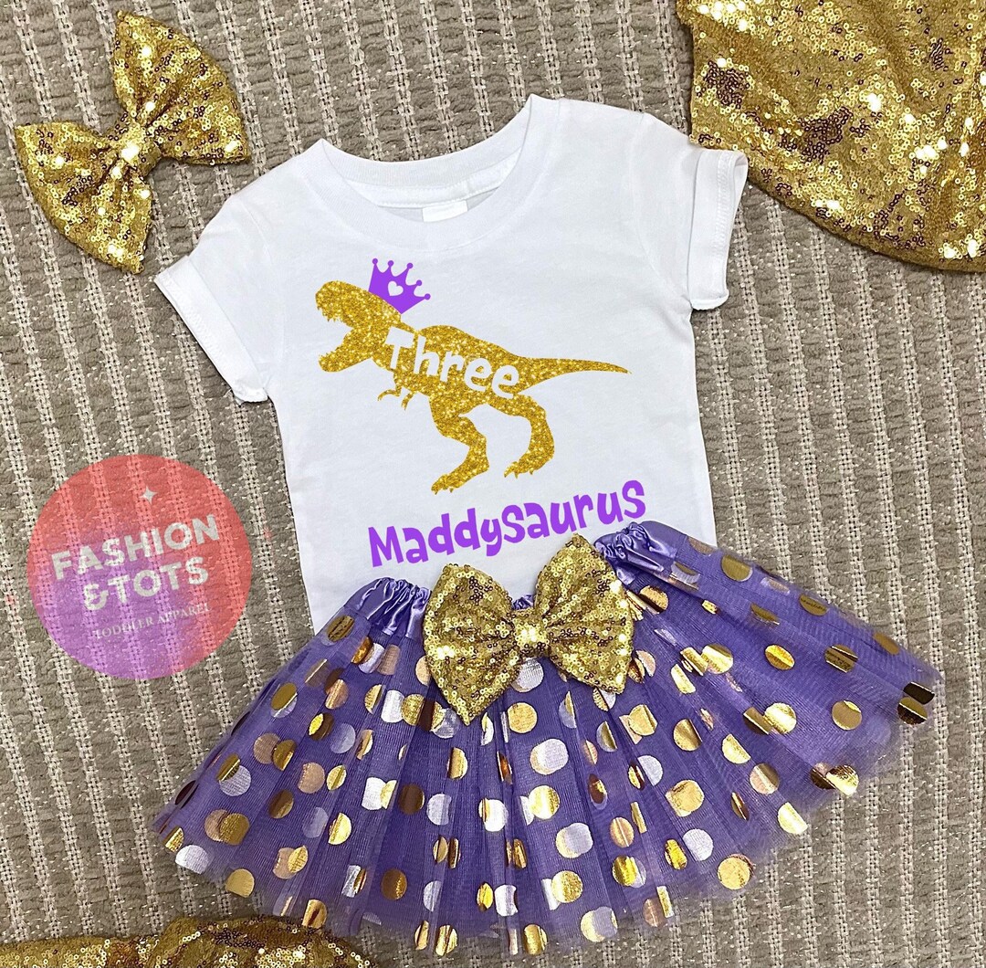 T-rex With Tiara Birthday Tee | Dinosaur Girl Birthday Shirt | Toddler ...