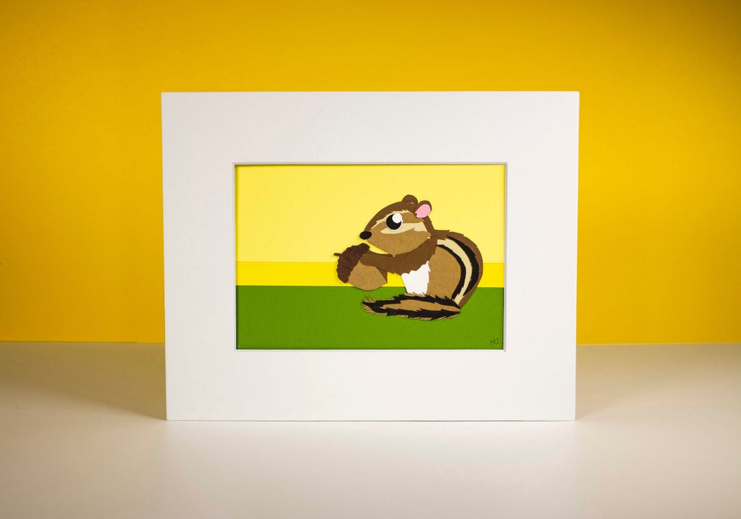 Original Chipmunk Hand-cut Paper Illustration - Etsy
