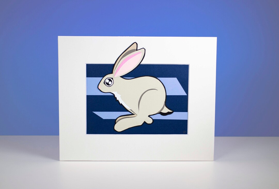 Original Jackrabbit Hand-cut Paper Illustration - Etsy
