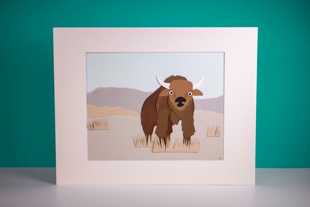 Original Bison Hand-cut Illustration - Etsy