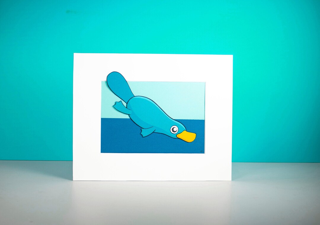Original Platypus Hand-cut Paper Illustration - Etsy