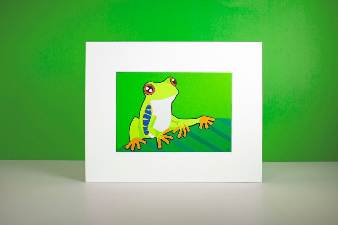 Original Red-eyed Tree Frog Hand-cut Paper Illustration - Etsy