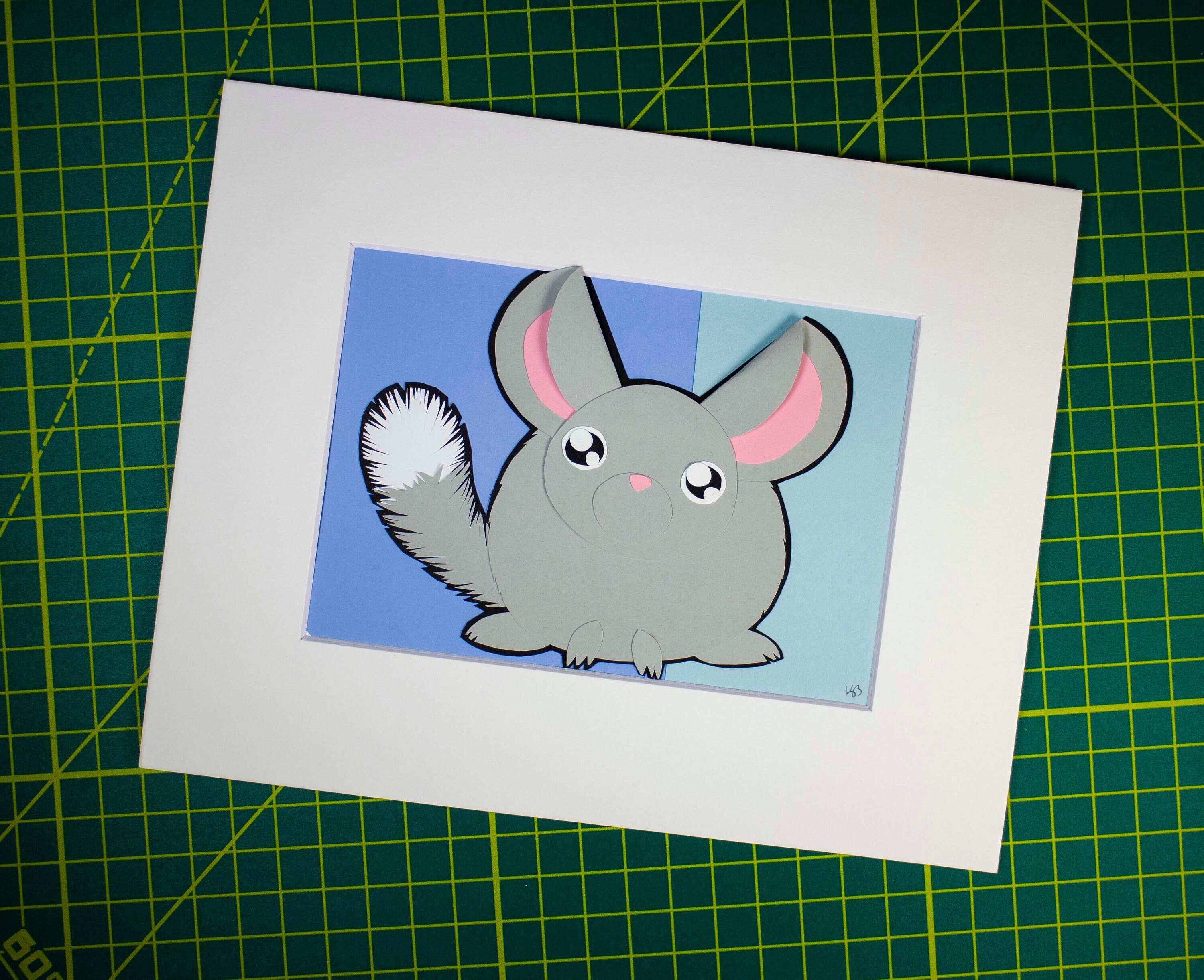 Original Chinchilla Hand-cut Paper Illustration - Etsy