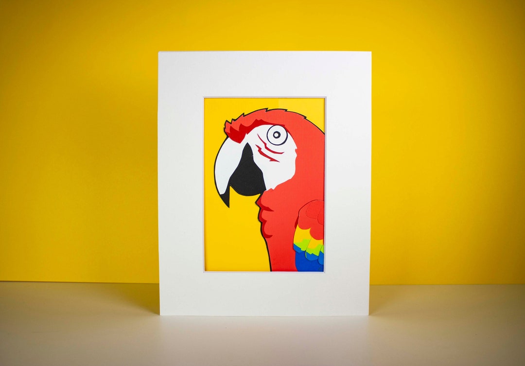 Original Scarlet Macaw Hand-cut Paper Illustration - Etsy