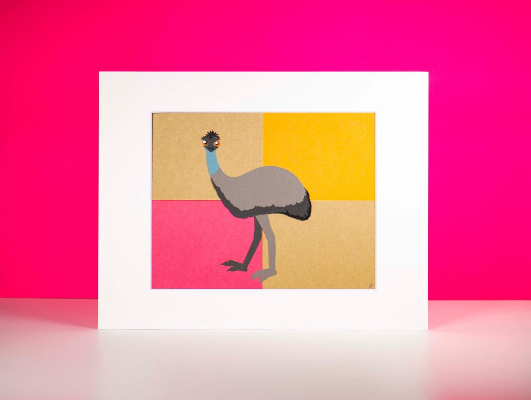 Original Emu Hand-cut Paper Illustration - Etsy