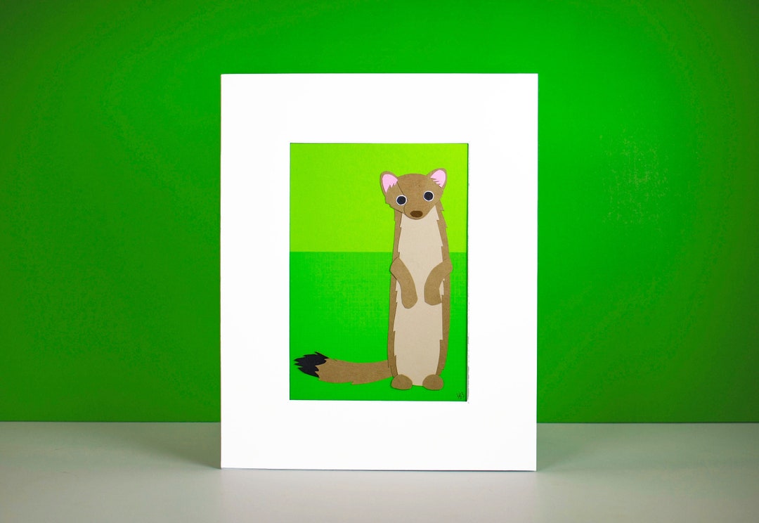 Original Weasel Hand-cut Paper Illustration - Etsy