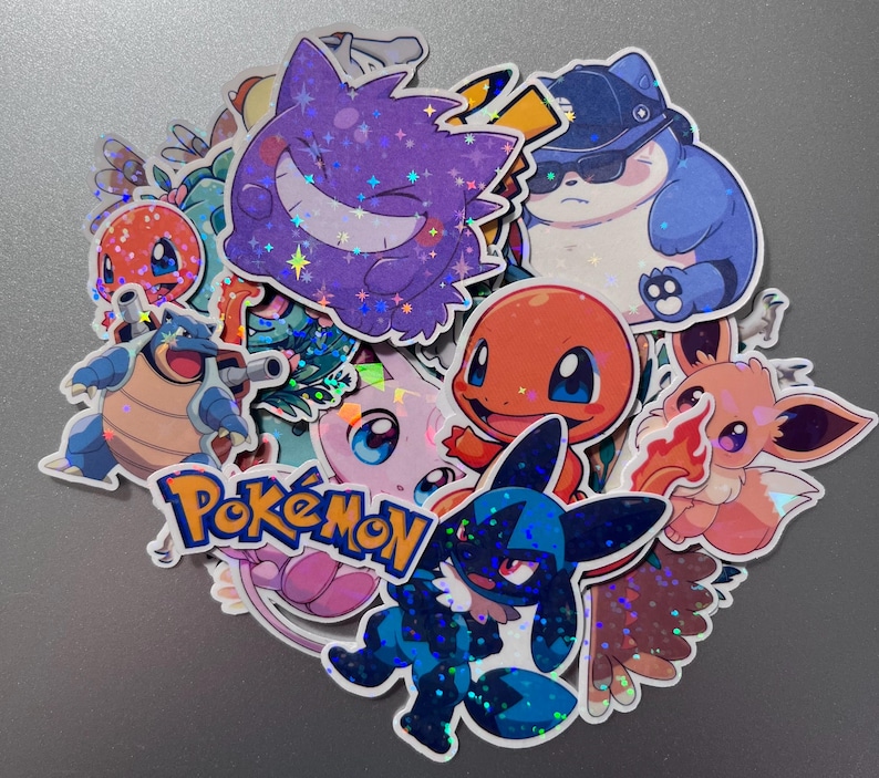 Assorted Vinyl Pokémon Stickers - 10 Stickers per Purchase - Etsy