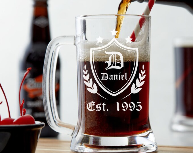 Custom Engraved Personalized Beer Mug Glass, Custom Beer Glass ...