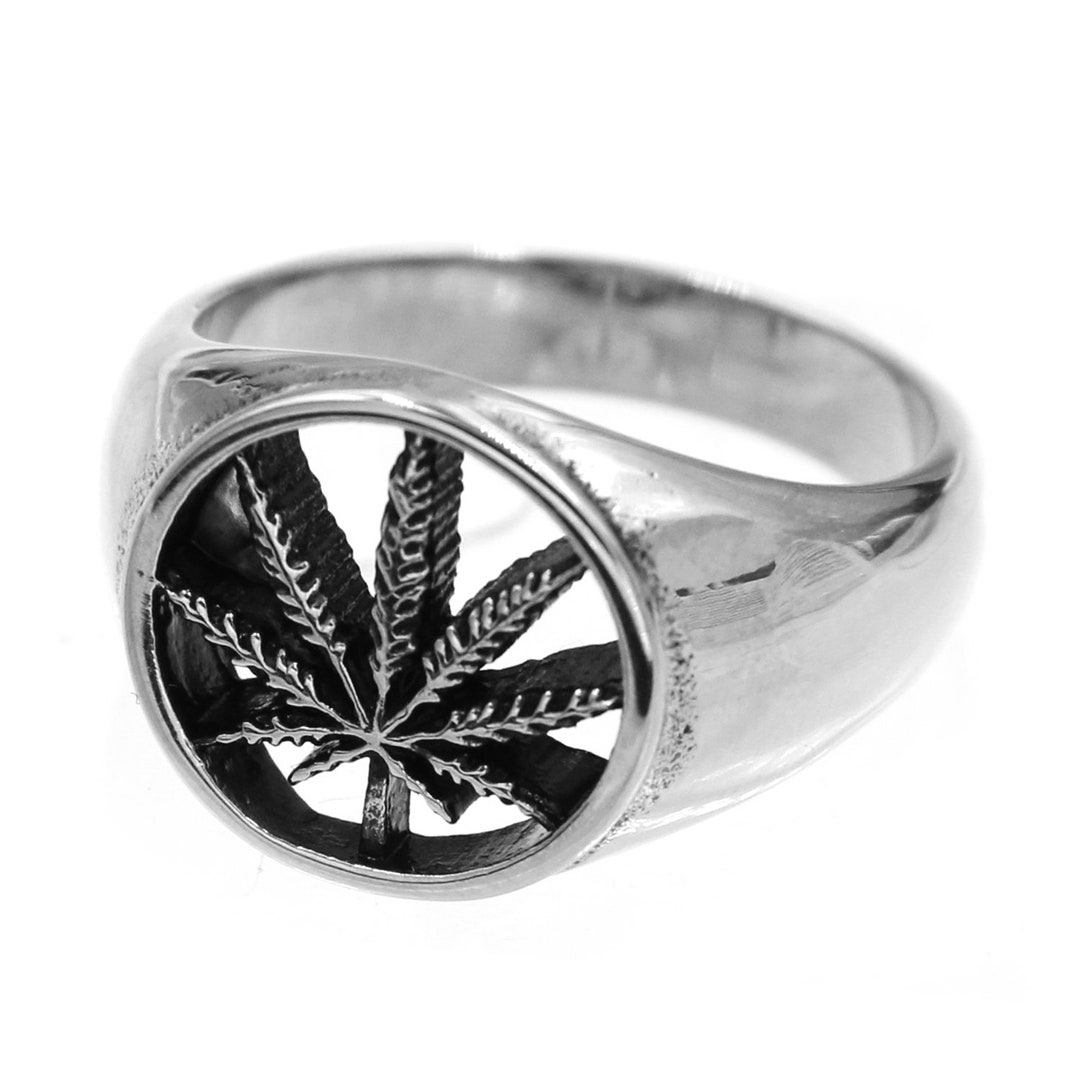 Ring With Cannabis Leaves - Etsy