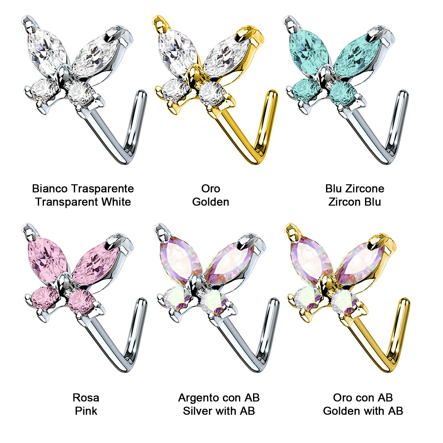 Butterfly Nostril Piercing - Etsy