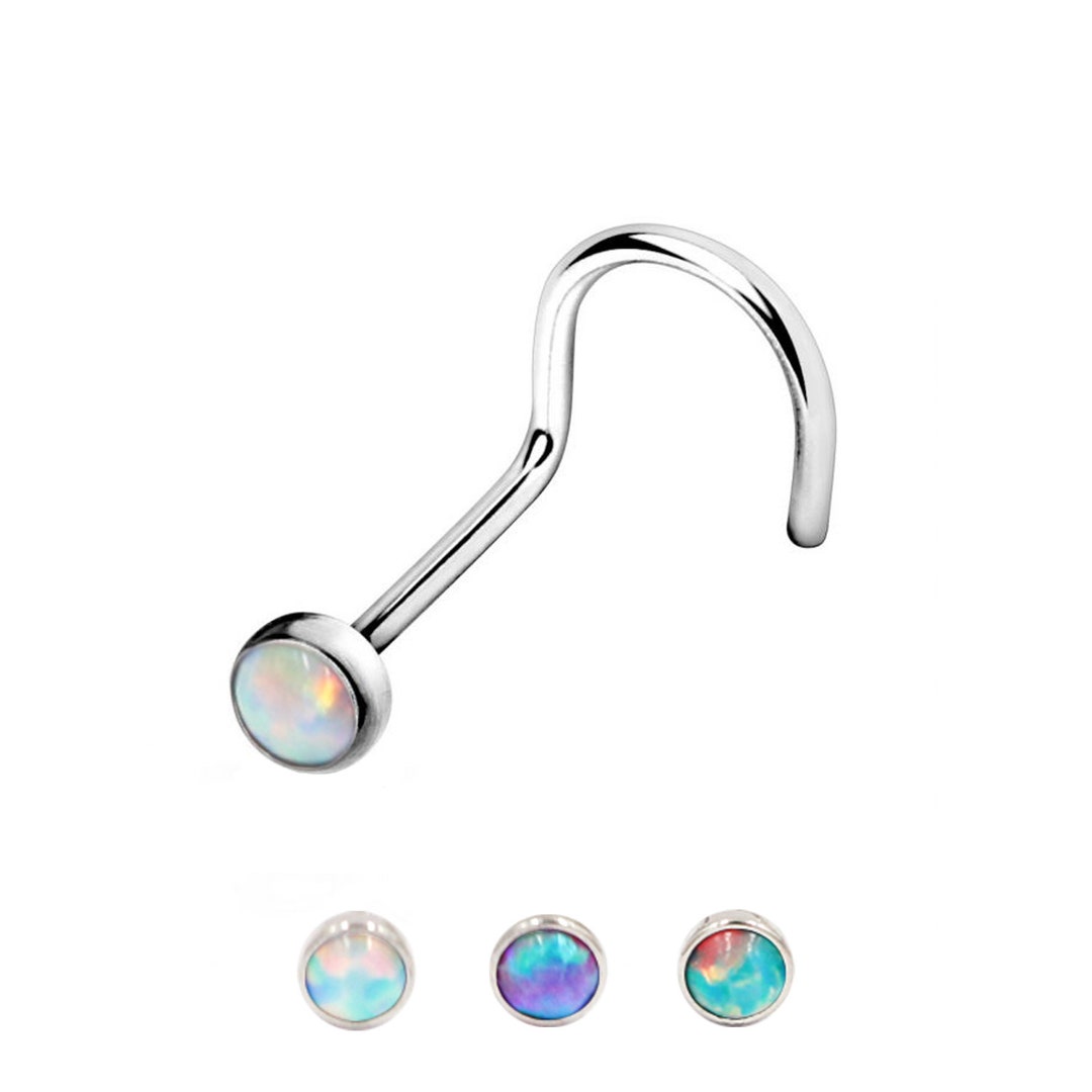 Opal Curved Nose Stud - Etsy