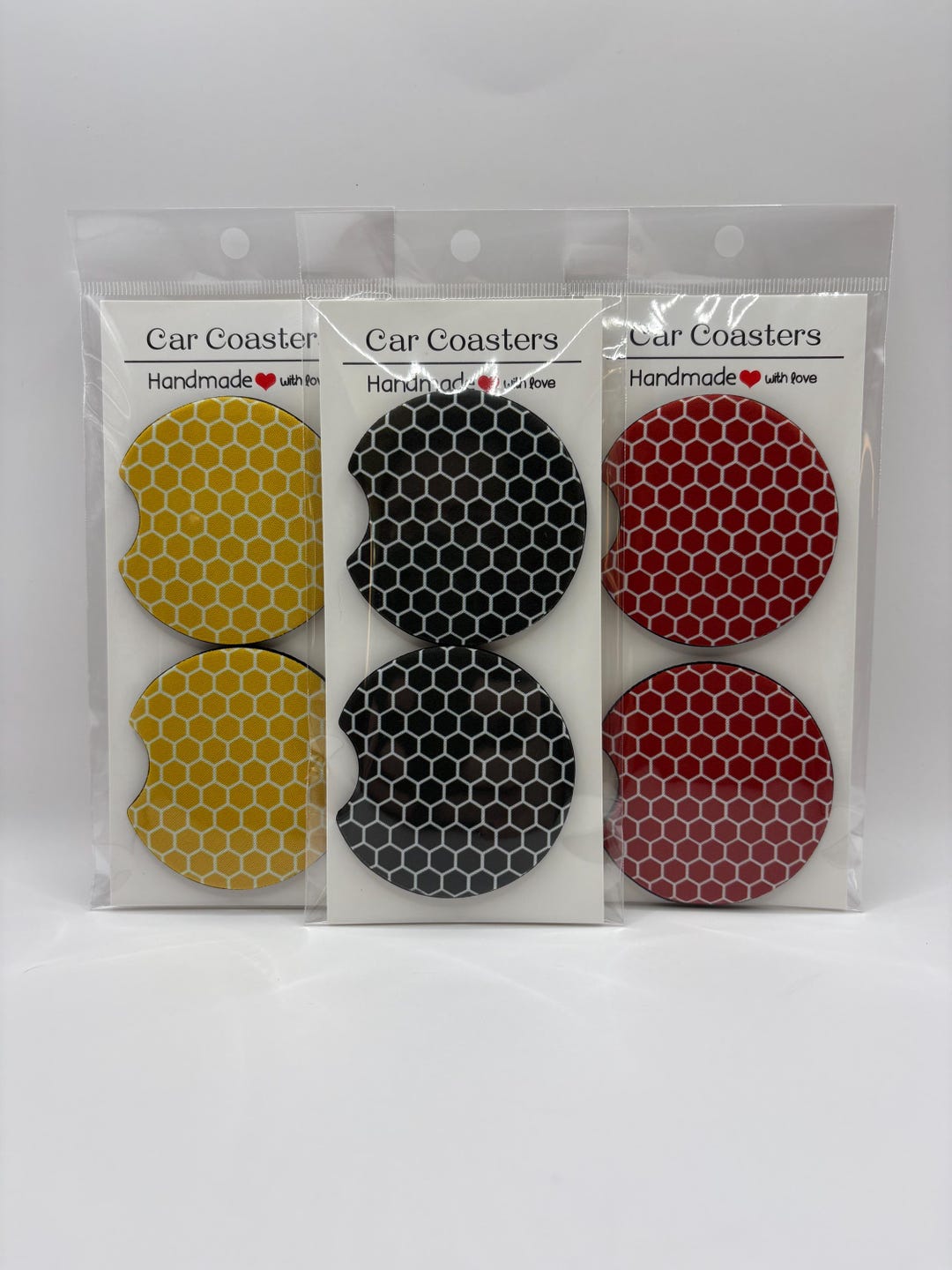 Honeycomb Car Coasters, Car Coasters, Honeycomb Pattern - Etsy