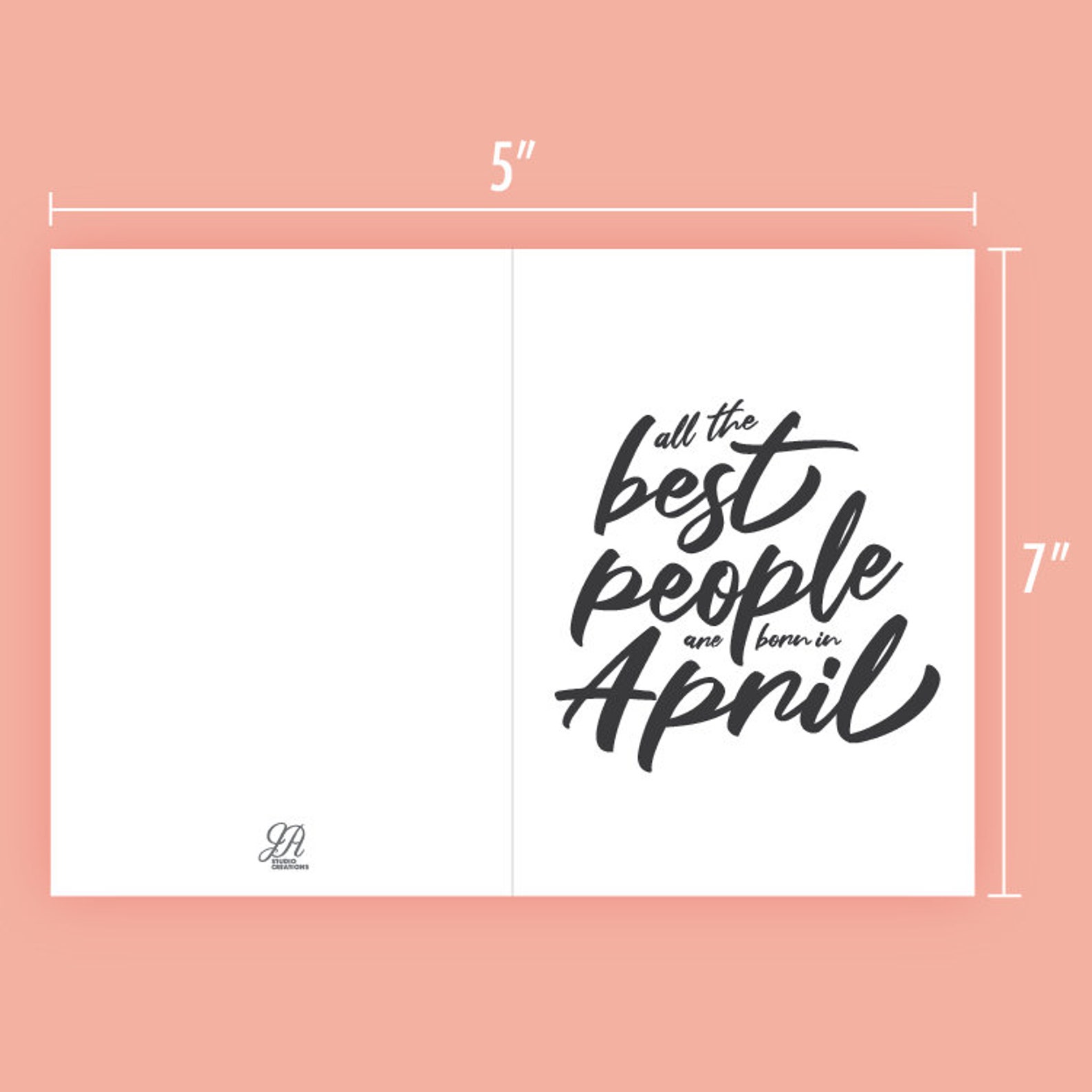 Printable April Birthday Card • Printable Birthday Card • Digital ...