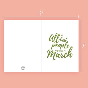 Printable March Birthday Card • Printable Birthday Card • Digital ...