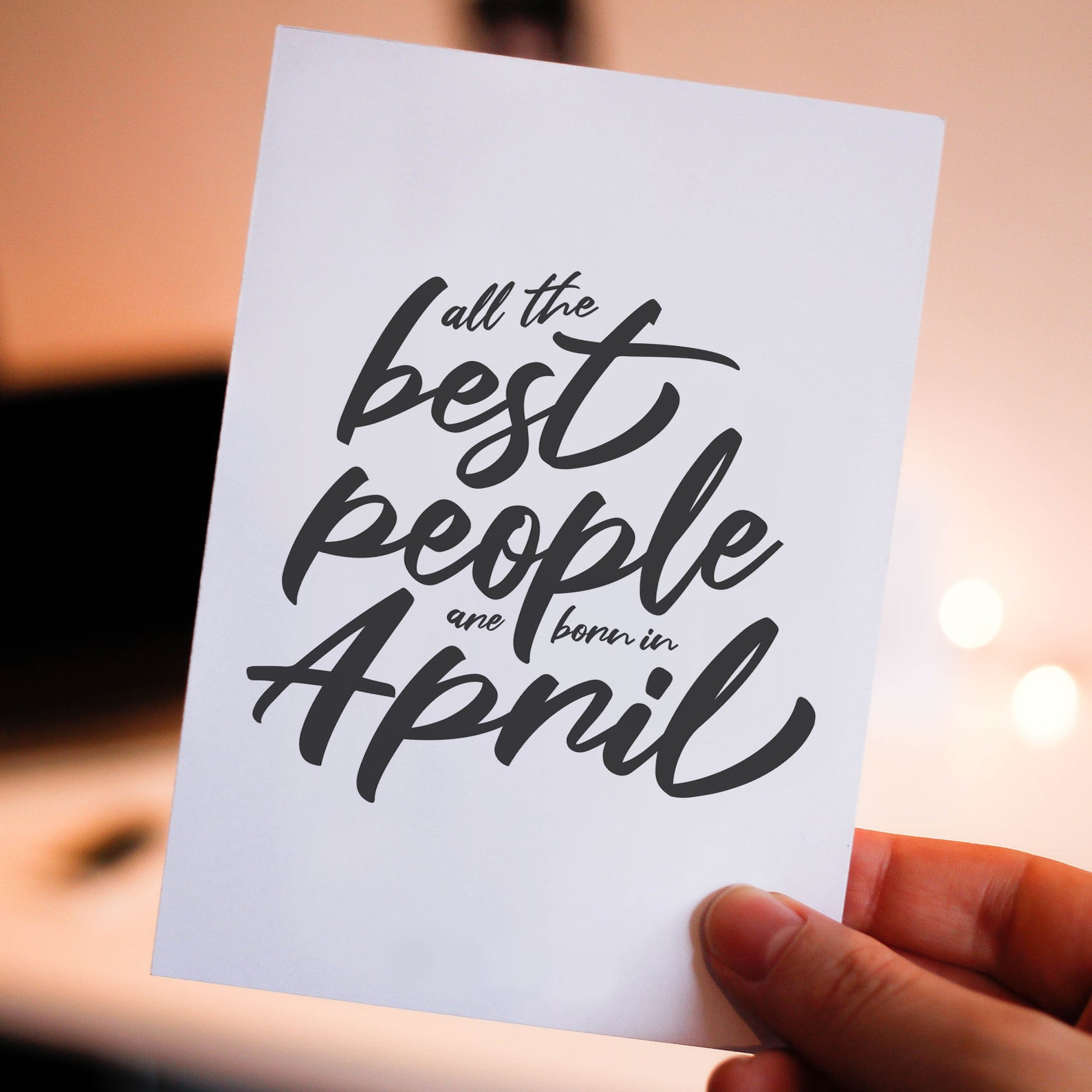 Printable April Birthday Card • Printable Birthday Card • Digital ...