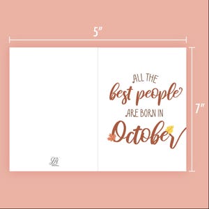 Printable October Birthday Card Printable Birthday Card Digital ...