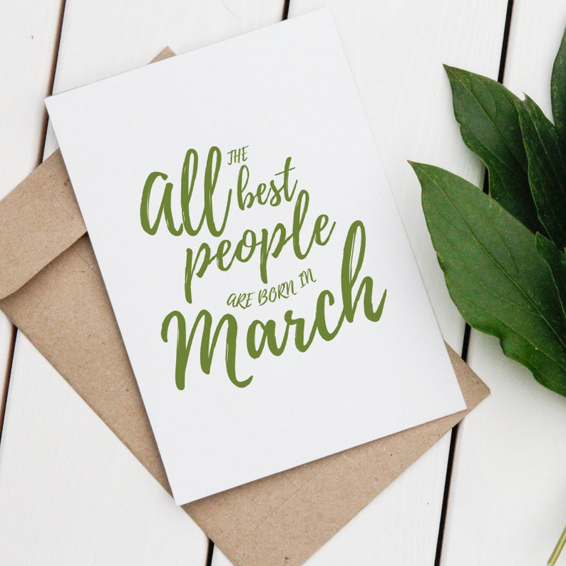 Printable March Birthday Card • Printable Birthday Card • Digital ...