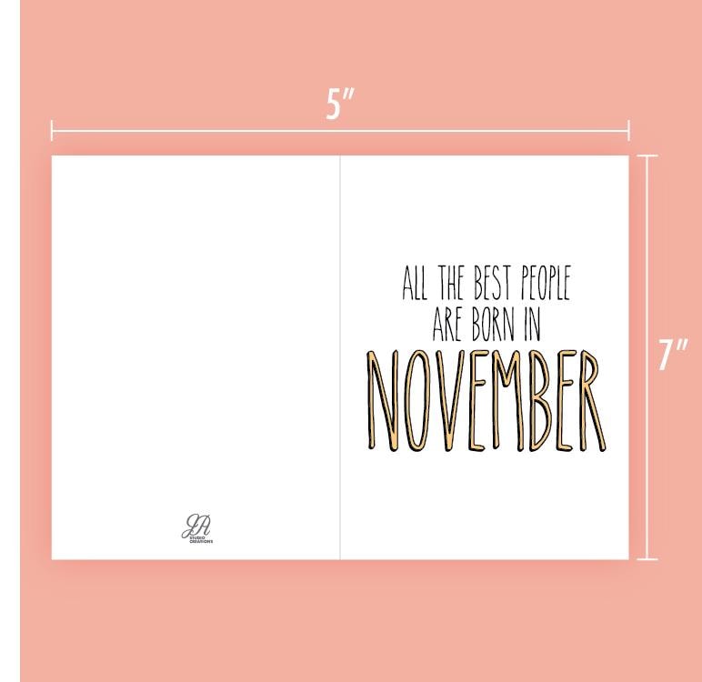 Printable November Birthday Card • Printable Birthday Card • Digital ...