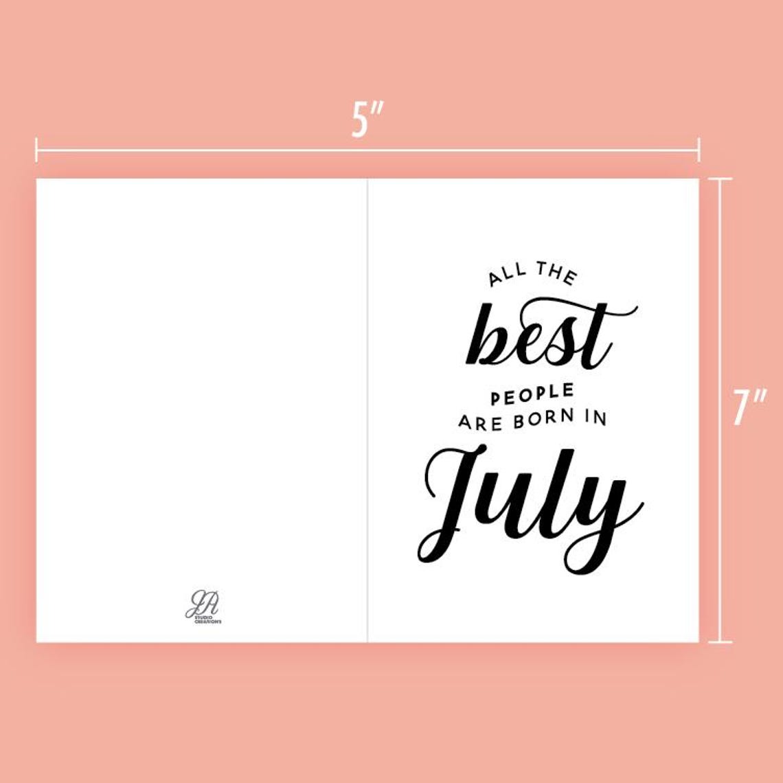 Printable July Birthday Card • Printable Birthday Card • Digital ...