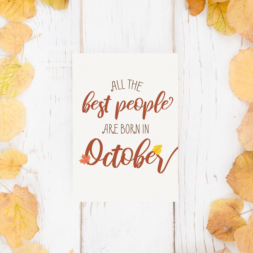 Printable October Birthday Card Printable Birthday Card Digital ...