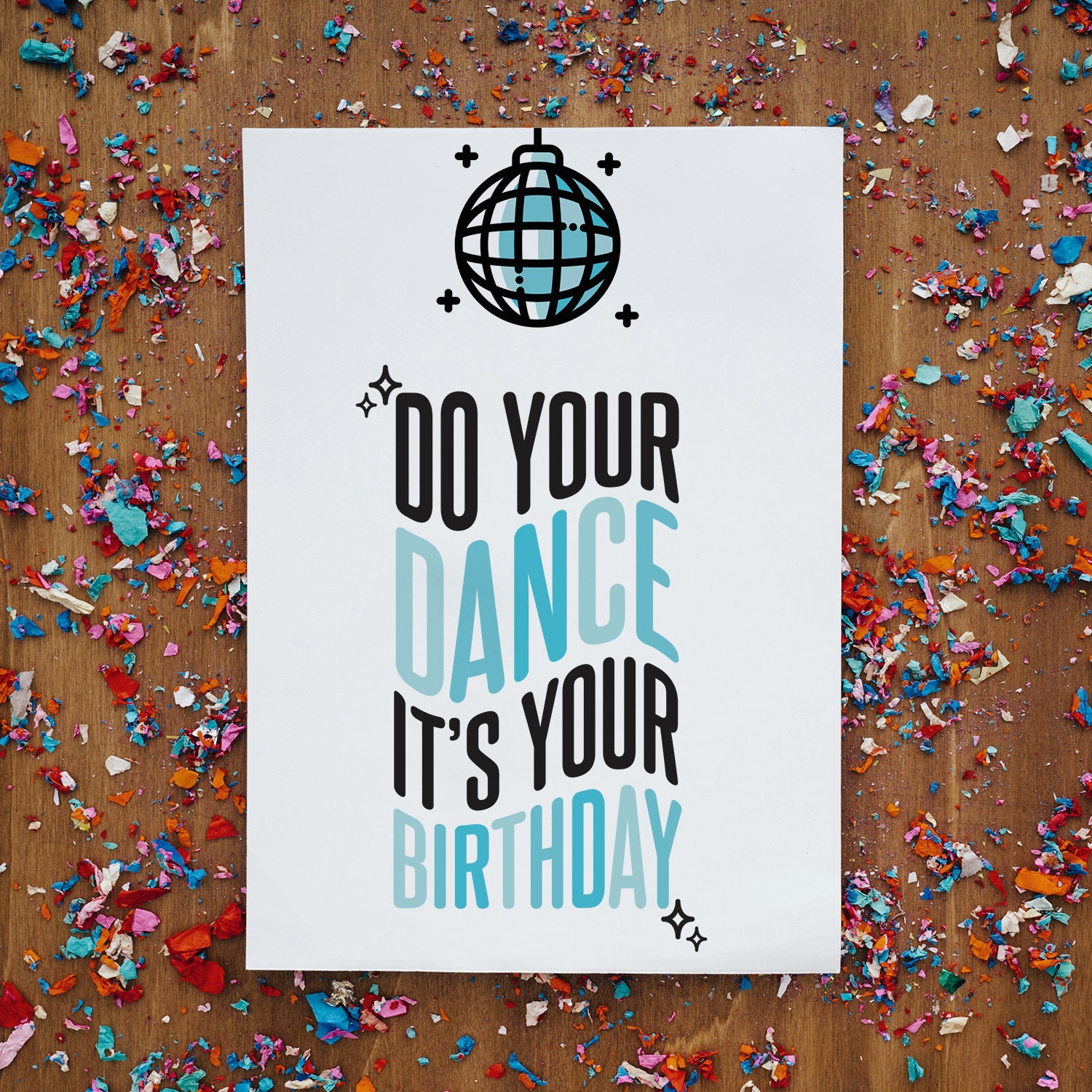 Printable Disco Birthday Card: 5x7 Greeting Card (PDF & JPG) - Etsy