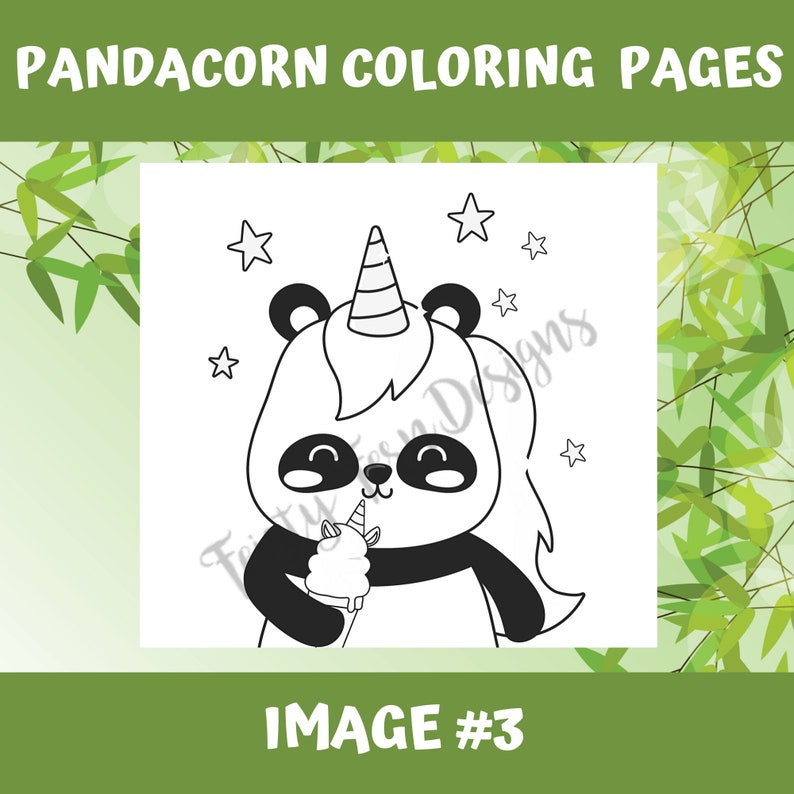 Pandacorn Coloring Sheet Bundle - 5 Sheets - Etsy