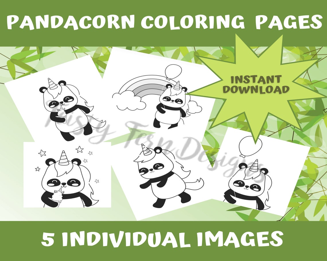 Pandacorn Coloring Sheet Bundle 5 Sheets - Etsy