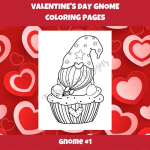 Valentine's Day Gnome Coloring Sheet Bundle - 10 Sheets - Etsy
