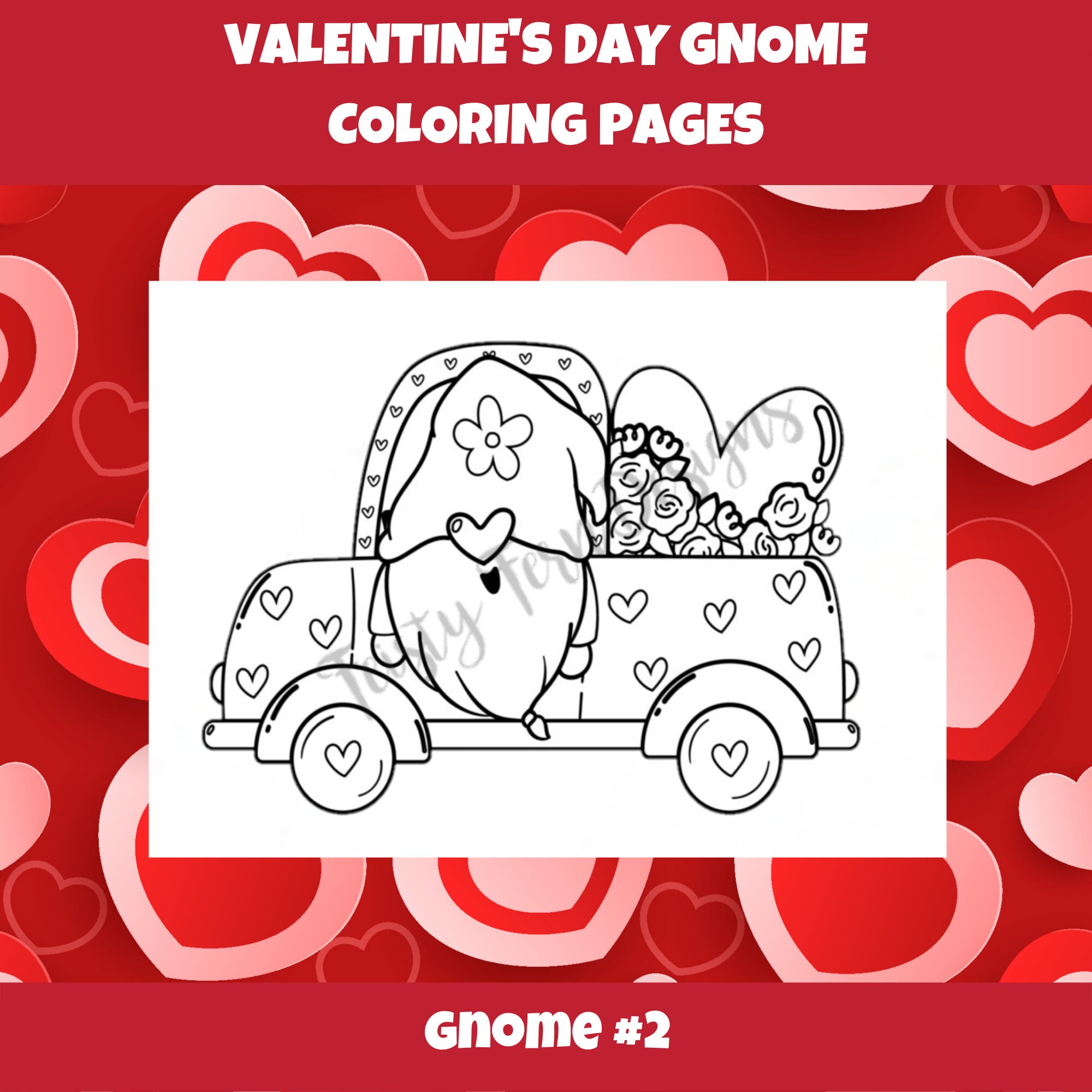Valentine's Day Gnome Coloring Sheet Bundle - 10 Sheets - Etsy