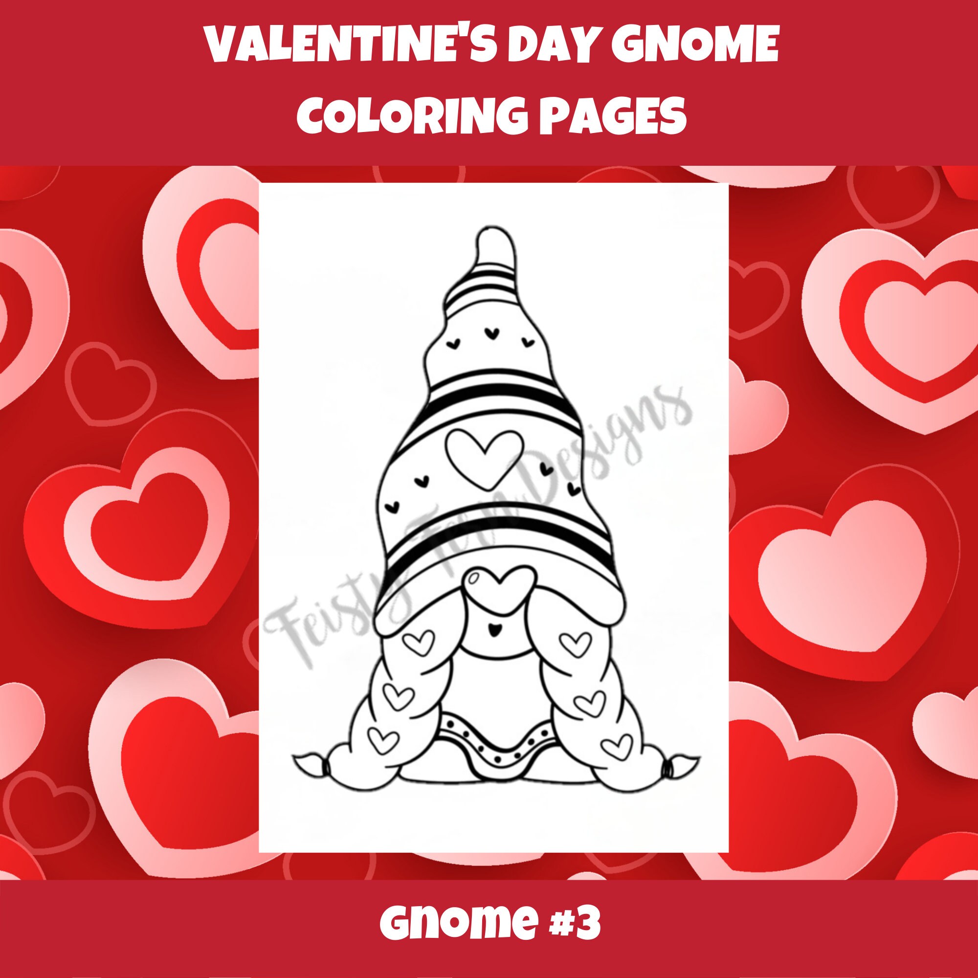 Valentine's Day Gnome Coloring Sheet Bundle - 10 Sheets - Etsy