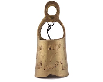 Rare Antique Swiss Made Cast Bronze Cow Bell With Crucifix, Animals and ...