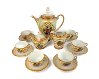 Vintage Chinese Coffee Set, Chinese Ceramic Tea Set, Chinese Teapot ...