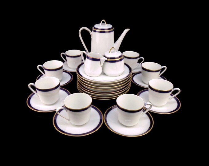 Vintage Porcelain Coffee Set, Bavarian Porcelain Tea Set, Porcelain Dessert Dinning Set Bavaria ...