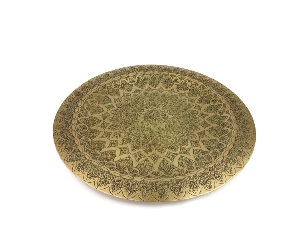 Antique Moroccan Tray, Handmade Moroccan Tray, Hand Engraved Moroccan ...