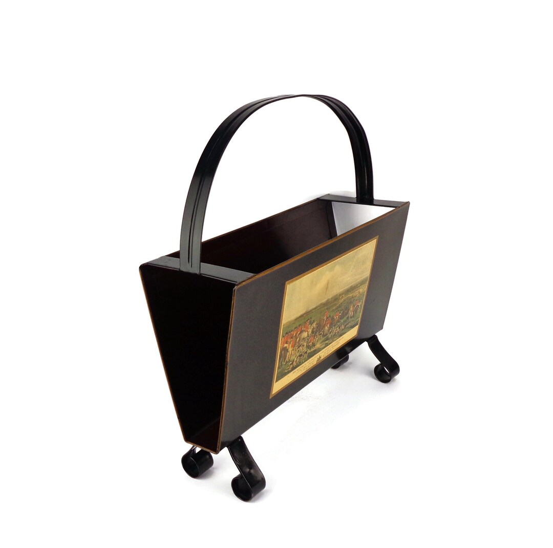 Vintage Magazine Holder, Newspaper Stand With Hunting Scene, the ...