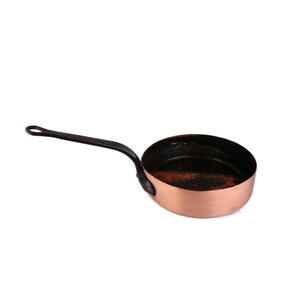 Large Solid Copper Saucepan With Iron Handle, Copper Cooking Pan ...