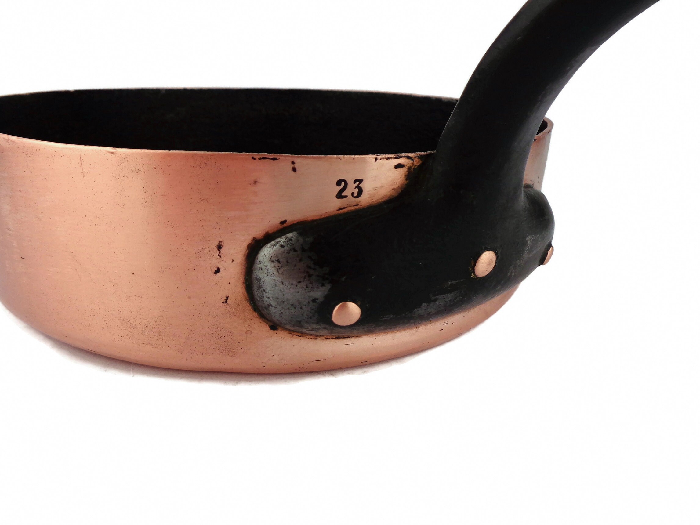 Large Solid Copper Saucepan With Iron Handle, Copper Cooking Pan ...